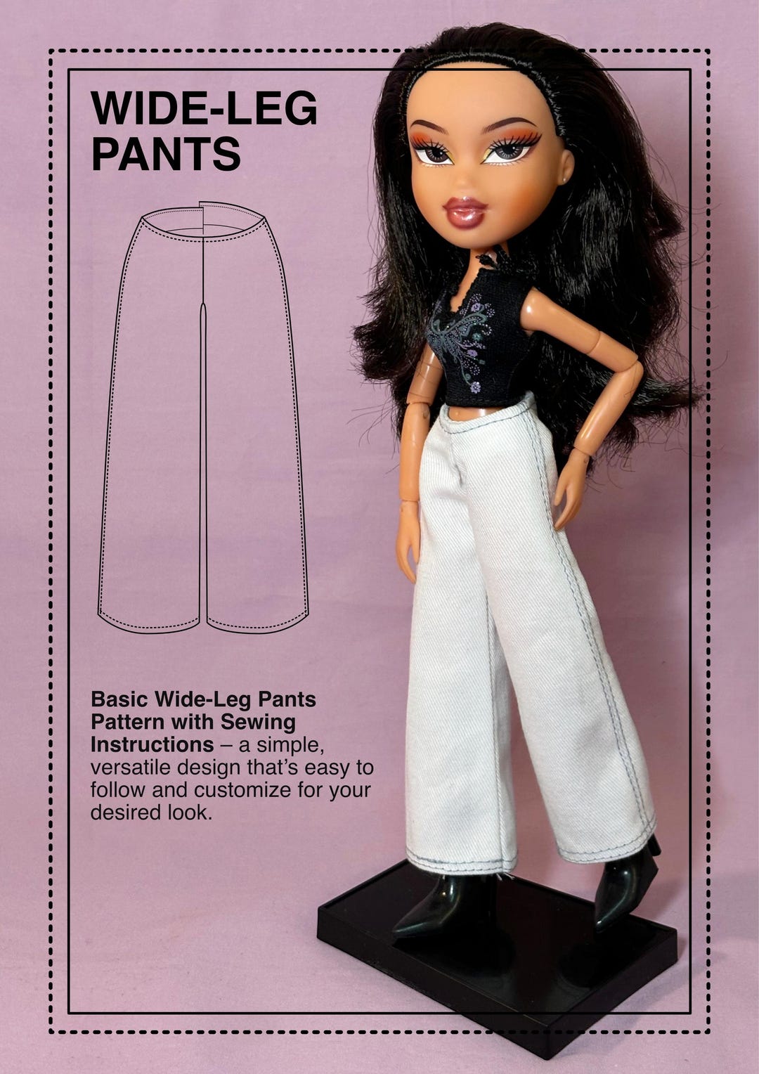 Bratz Sewing Pattern for Wide-leg Pants - Etsy