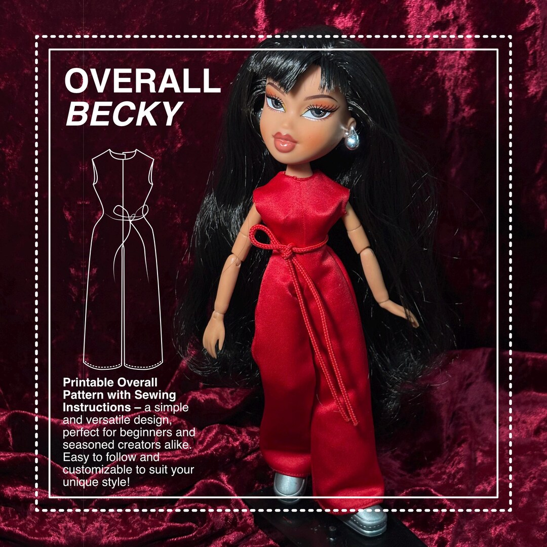 Bratz Doll Wide Leg Overall Sewing Pattern - Printable PDF for Custom ...