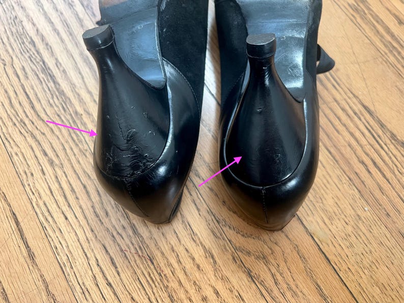 Vintage Peter Fox Victorian Style Black Suede Gillie Heels With Cutouts ...