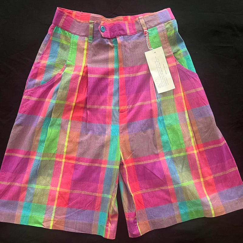 Madras Plaid Shorts - Etsy
