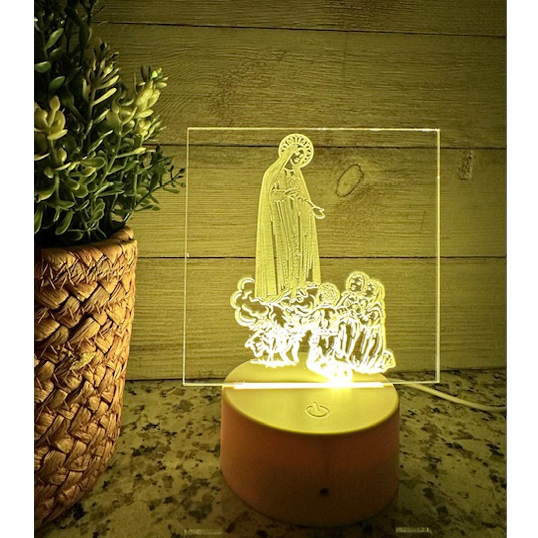 Virgen De Fatima Catholic Home Altar LED Nightstand Lamp With Remote ...