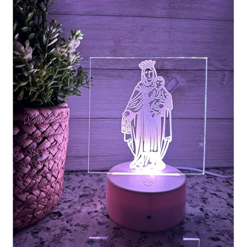 Virgen Del Carmen, Catholic Home Altar, Nightstand Lamp, Remote Control ...