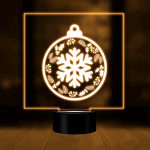 Personalized LED Ornament Acrylic Light for Christmas Tree Decor - Etsy