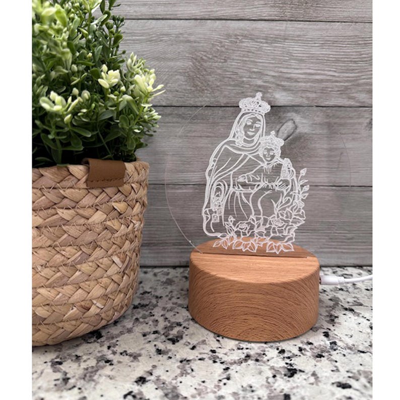 Virgen Del Carmen,catholic Home Altar,nightstand Lamp,remote Control ...