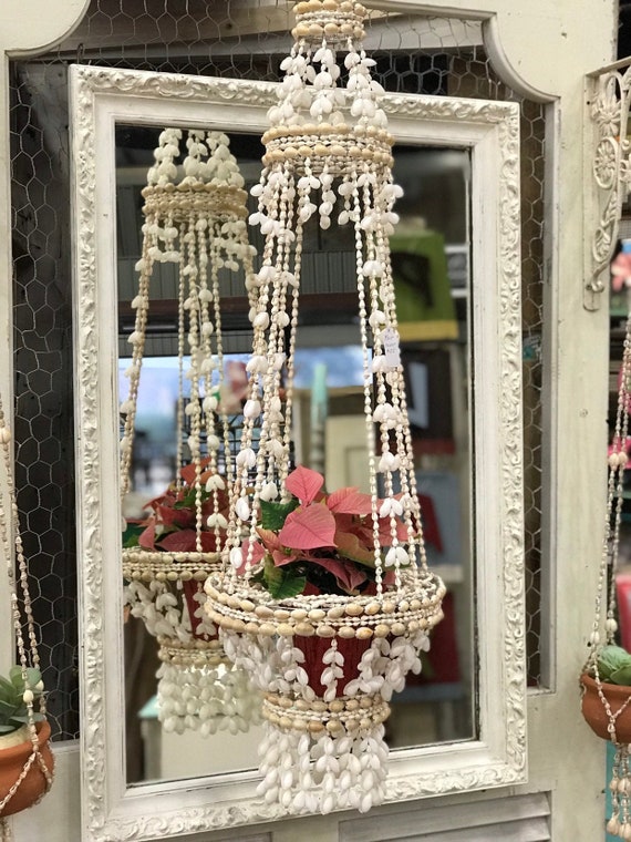Bohemian MCM Style Sea Shell Plant Holder Basket | Etsy