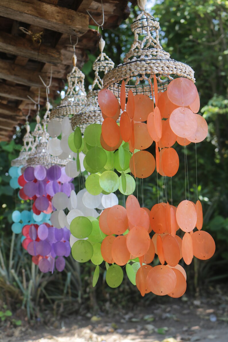 Capiz Shell Chandelier: Small Rounded Pendant Light (15cm) - Etsy