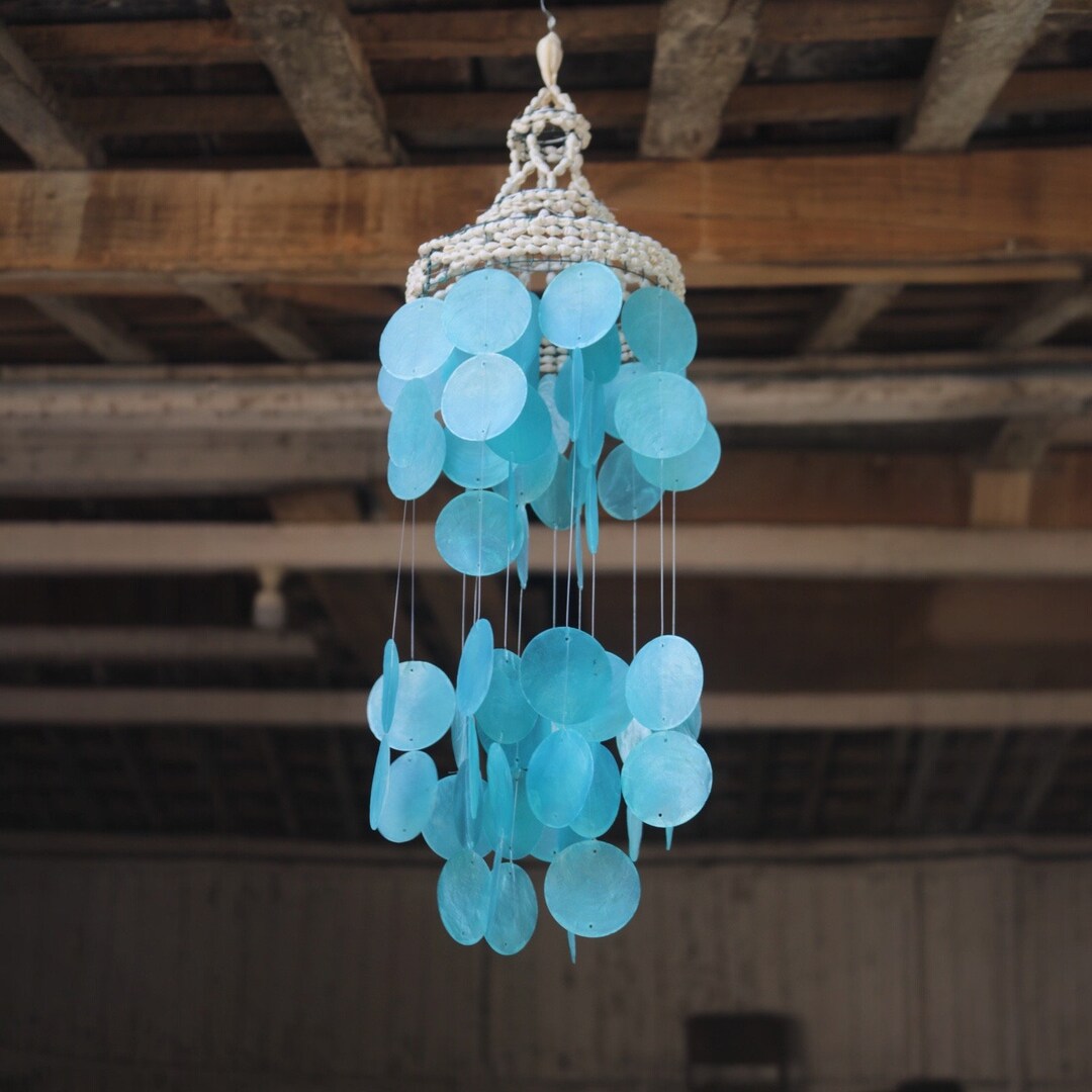 Shell Chandelier Small Capiz Shell Craft Shell Pendant Light Rounded ...