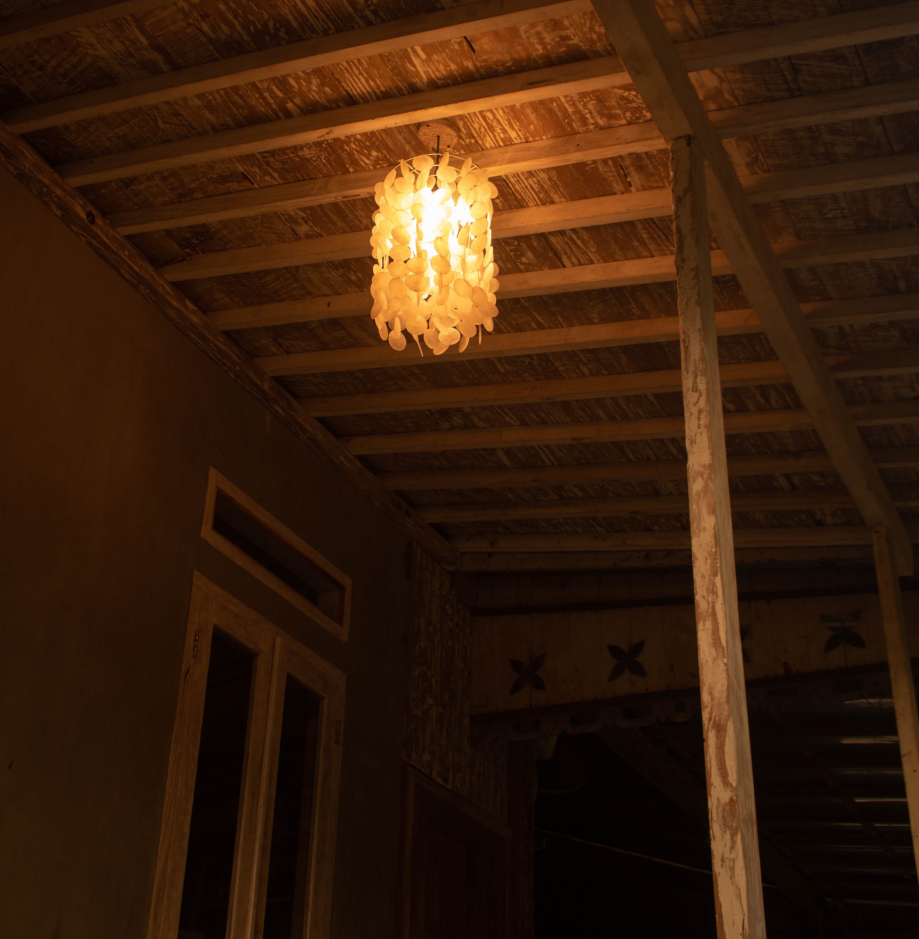 Shell Chandelier Capiz Shell Craft Shell Pendant Light Rounded - Etsy