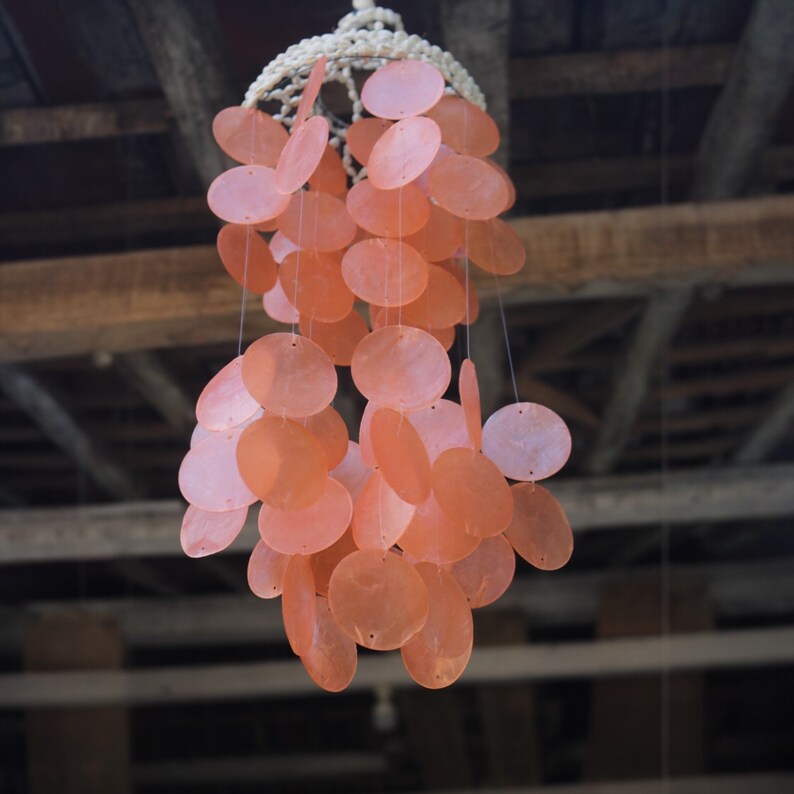 Capiz Shell Chandelier: Small Rounded Pendant Light (15cm) - Etsy