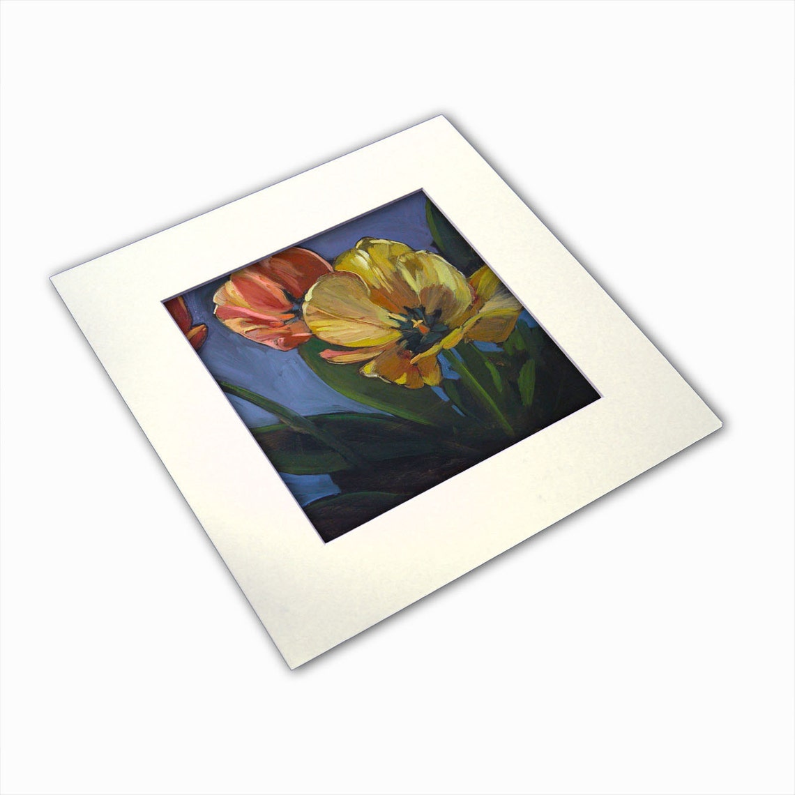 Two Tulips Giclee Fine Art PRINT Matted to 12x12 by Jan - Etsy