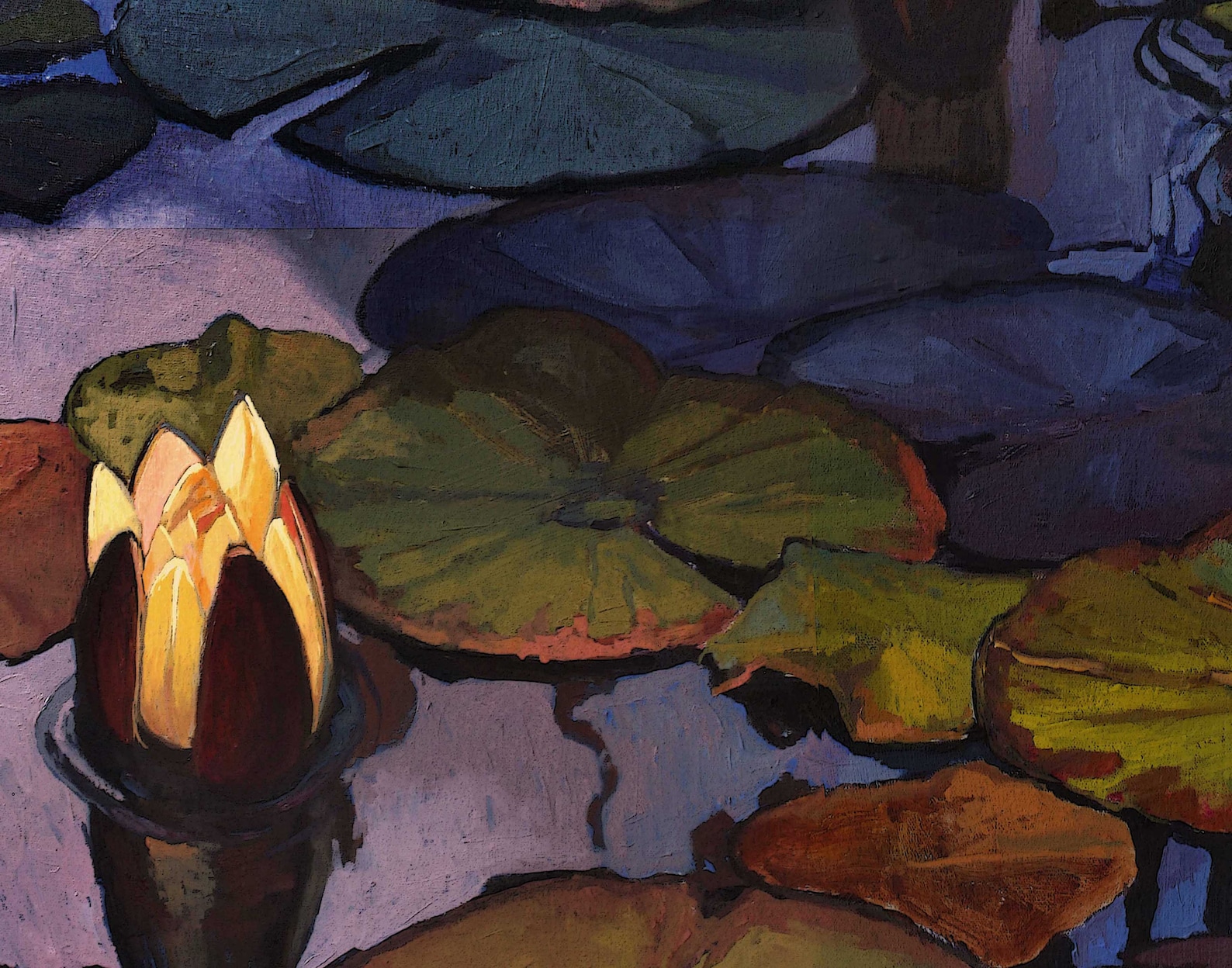 Lily Pond Shadows - Giclee Fine Art PRINT of Original Painting Matted ...
