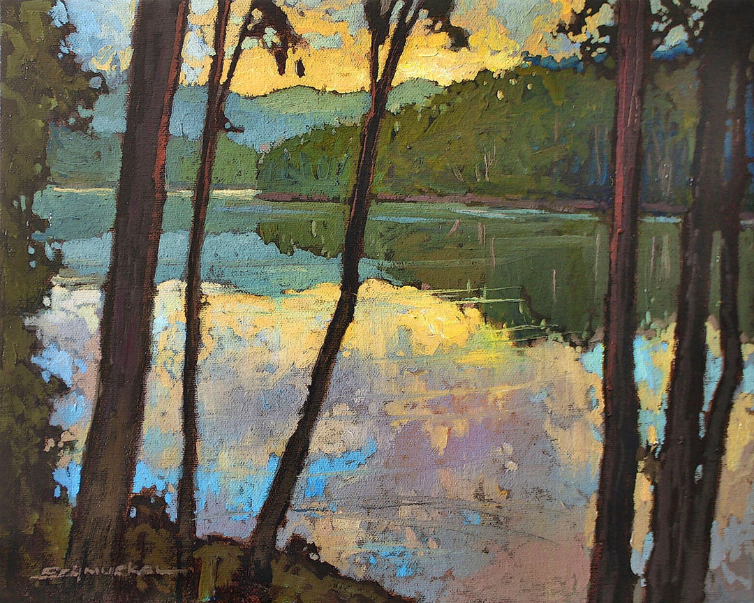 Lakeside Dawn Mission Arts and Crafts Lake Summer - Etsy