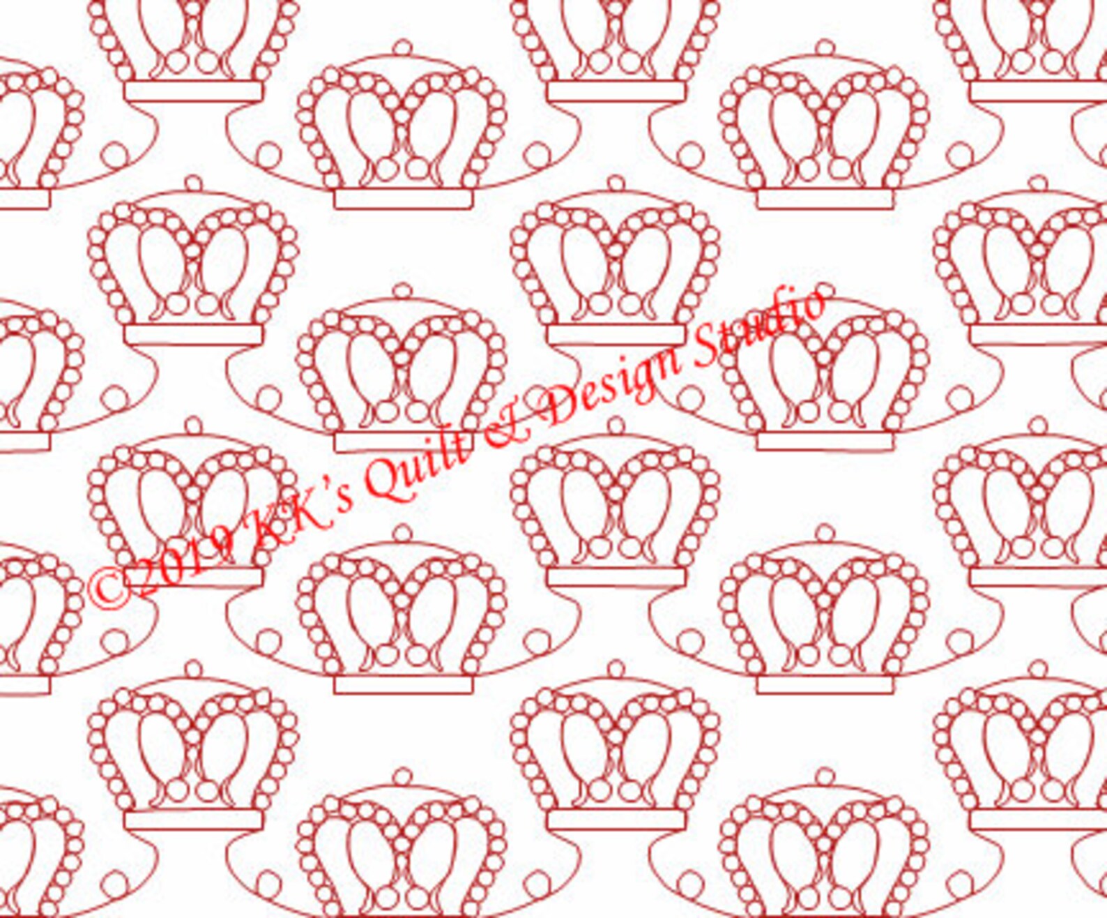 Royal Crown E2E Longarm Digital Quilting Pattern Edge to - Etsy Hong Kong