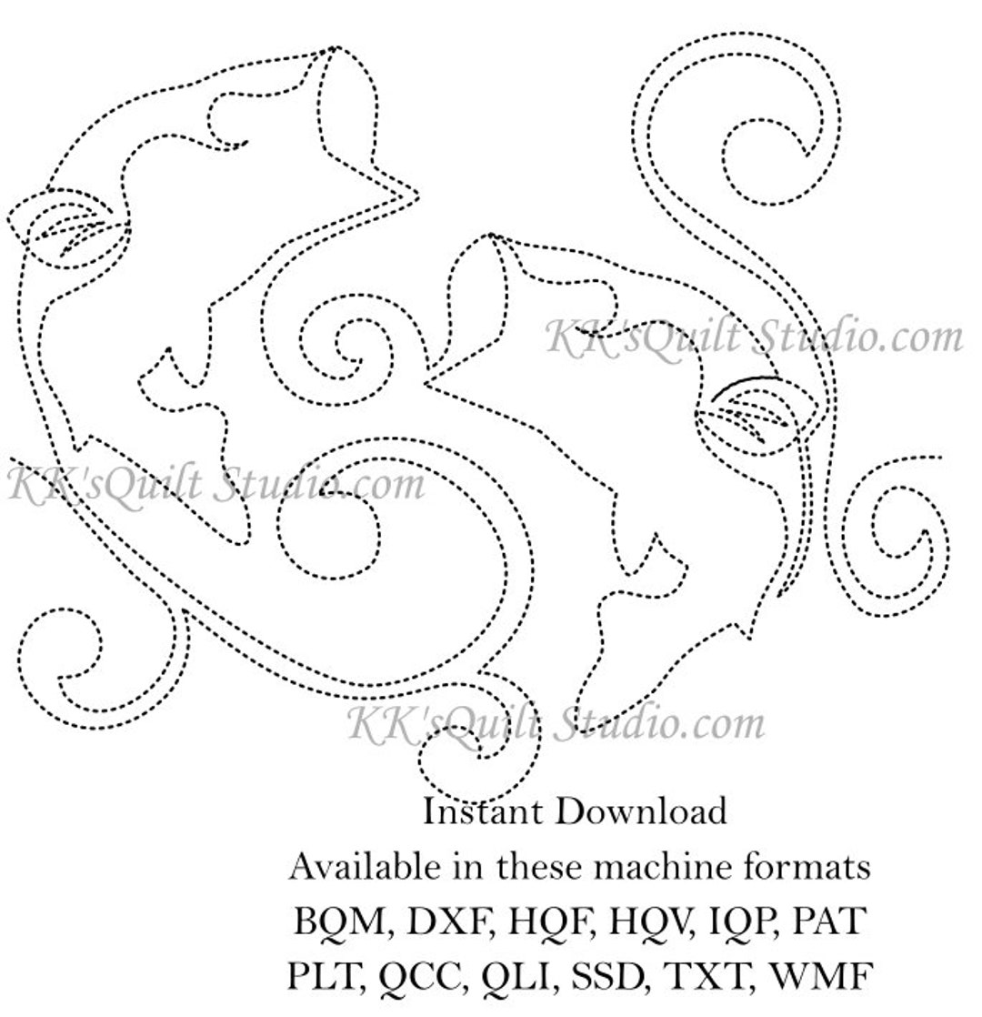 Bass Fishing E2e - Longarm Digital Quilting Pattern Edge to Edge ...