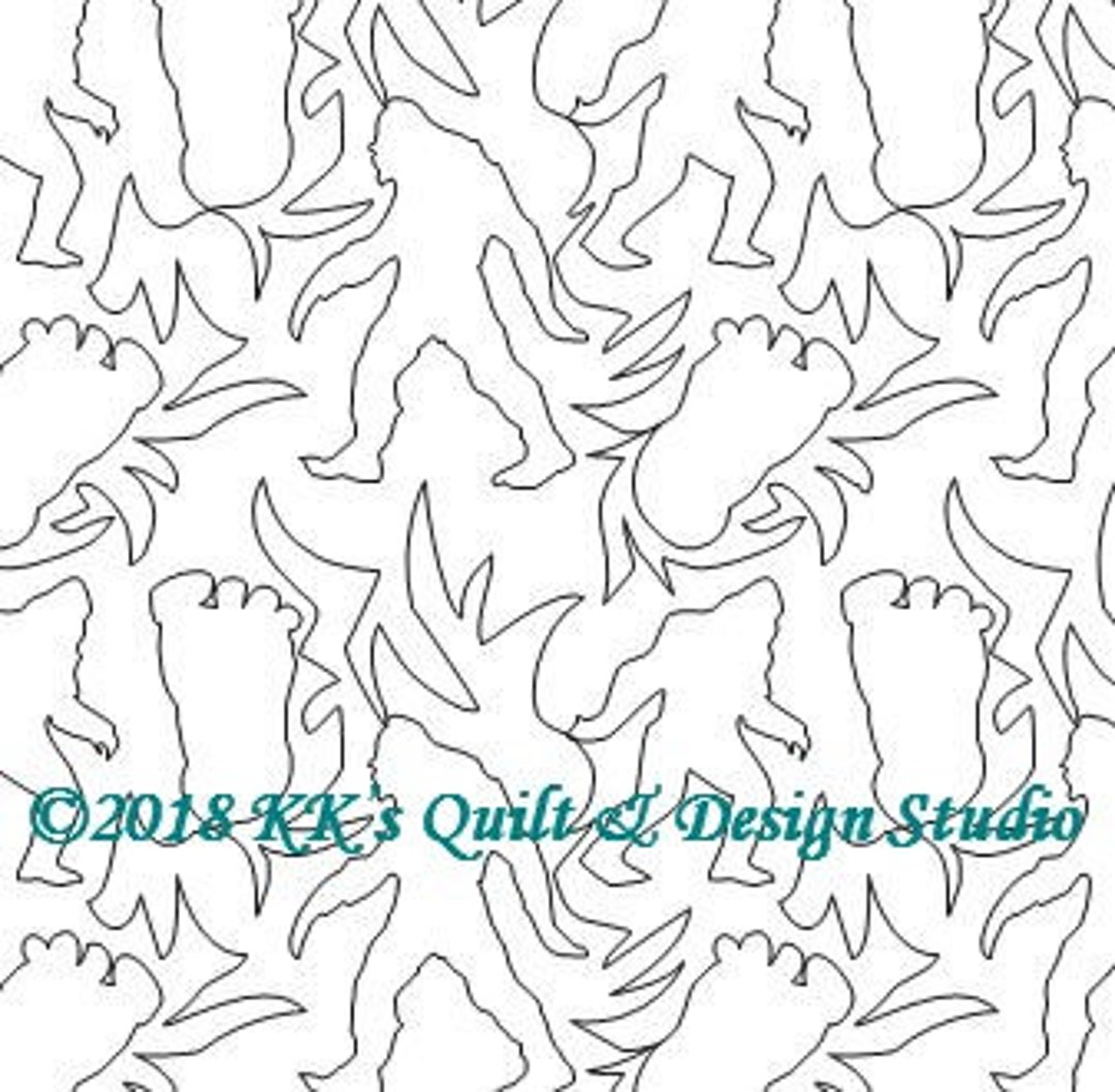 Sasquatch Quilting Paper Pantograph - Print-on-demand - Instant ...