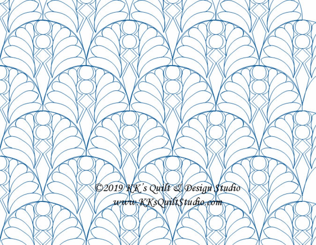 Deco Clam Shell E2E Longarm Digital Quilting Pattern Edge to Edge ...