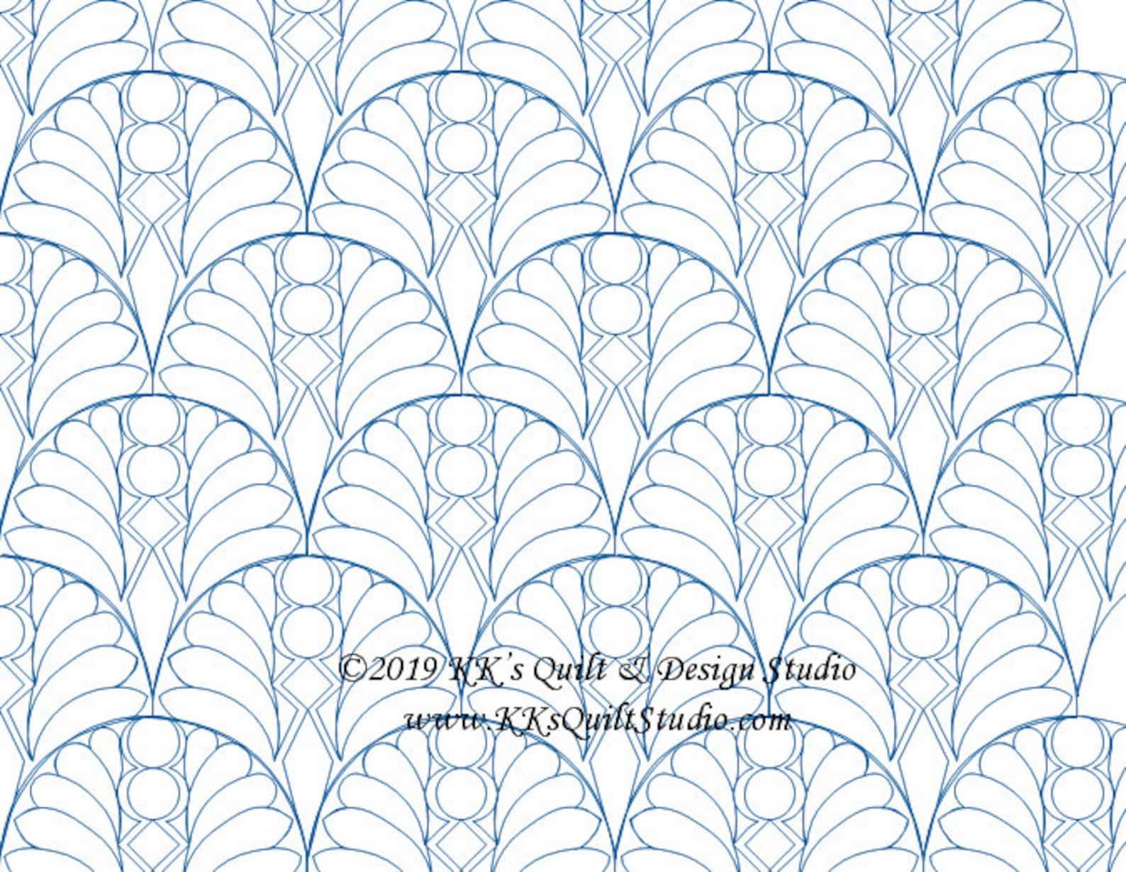 Deco Clam Shell E2E Longarm Digital Quilting Pattern Edge | Etsy