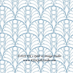 Deco Clam Shell E2E Longarm Digital Quilting Pattern Edge to - Etsy