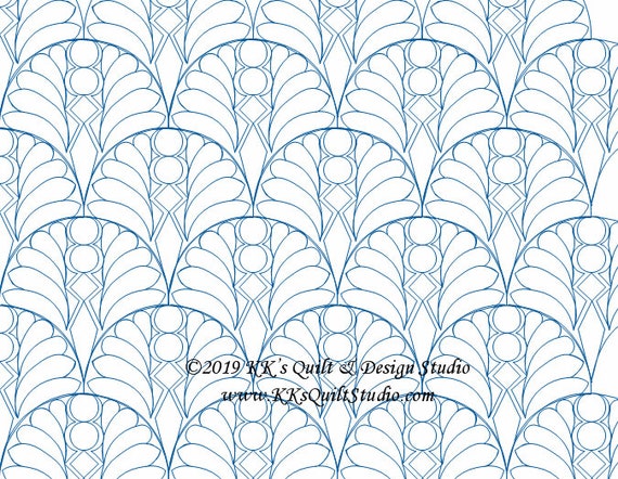 Deco Clam Shell E2E Longarm Digital Quilting Pattern Edge to - Etsy