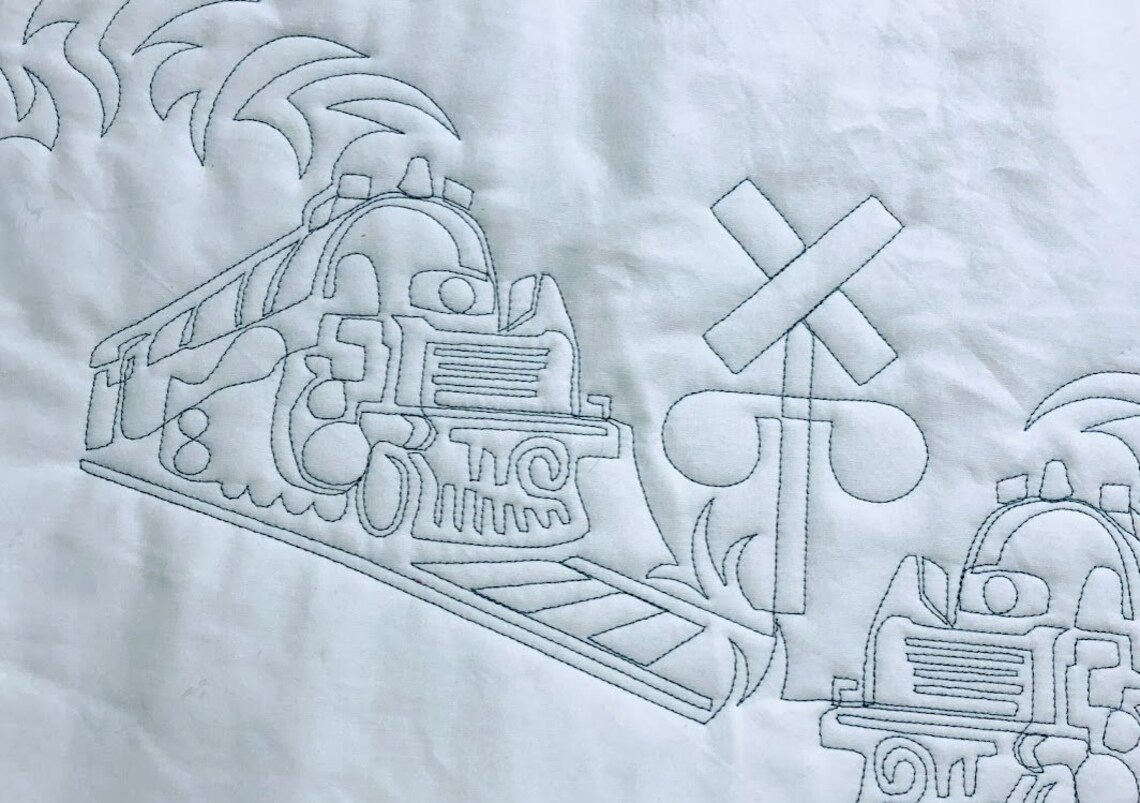 Big Boy Steam Locomotive E2E Longarm Digital Quilting | Etsy