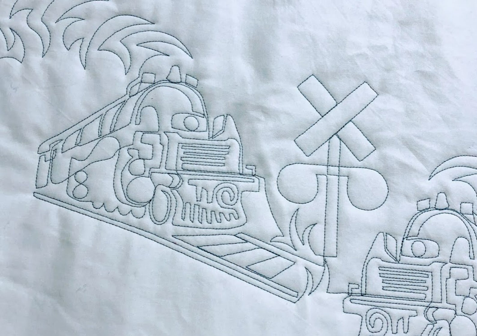 Big Boy Steam Locomotive E2E - Longarm Digital Quilting Pattern Edge to ...