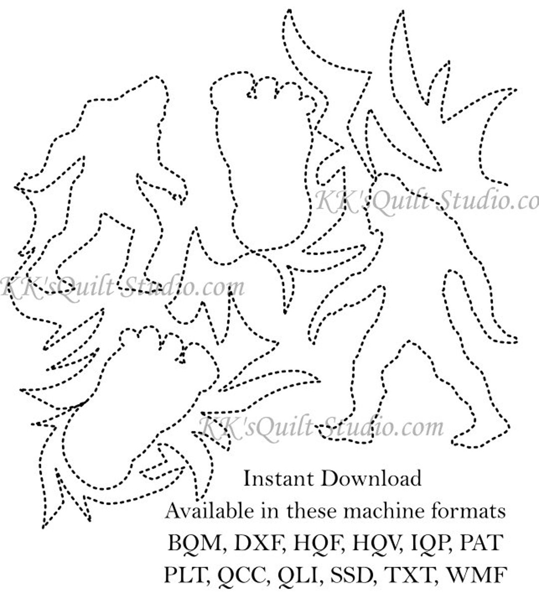 Sasquatch (bigfoot) E2E - Longarm Digital Quilting Pattern Edge to Edge ...