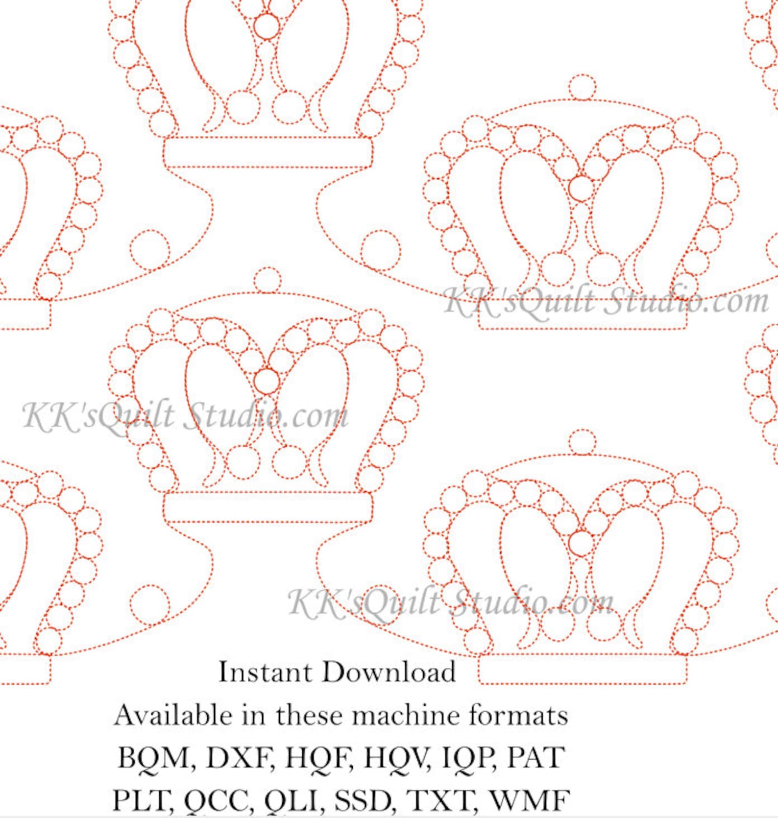 Royal Crown E2E Longarm Digital Quilting Pattern Edge to - Etsy UK