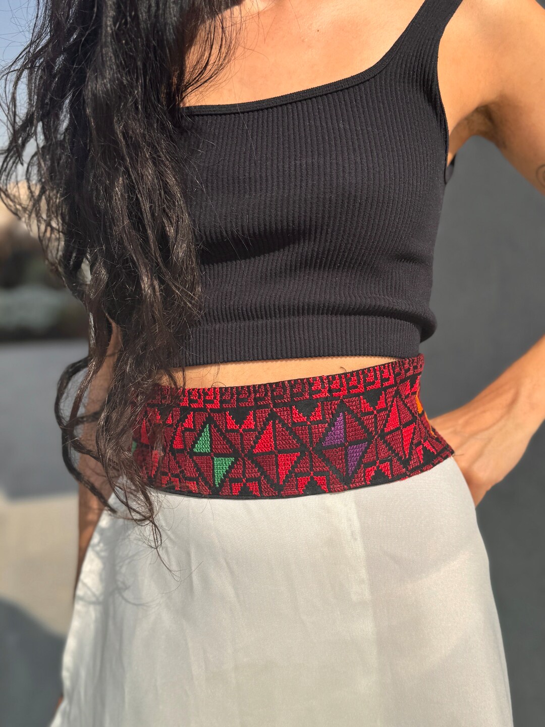 Palestinian Embroidery Wrap Belt Handmade Palestinian Embroidery Belt ...