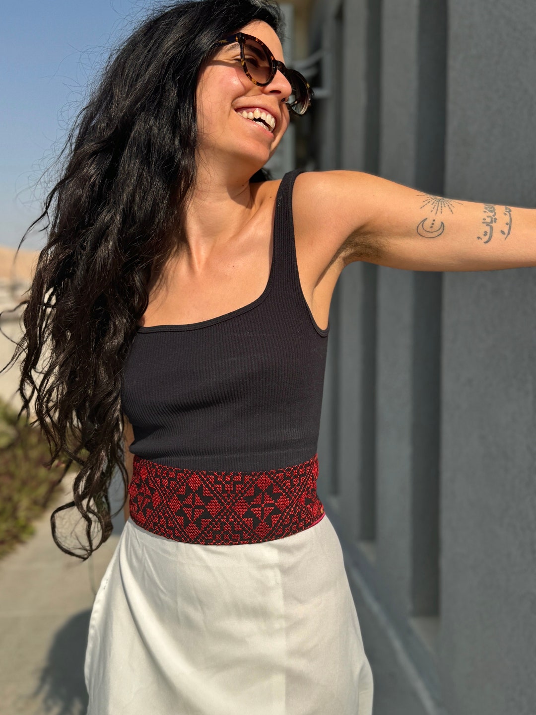 Palestinian Embroidery Wrap Belt Handmade Palestinian Embroidery Belt ...