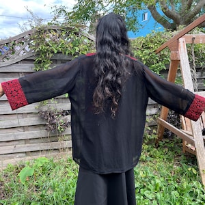 Palestine Embroidery Jacket - Sea Through Black Jacket - Cover up ...