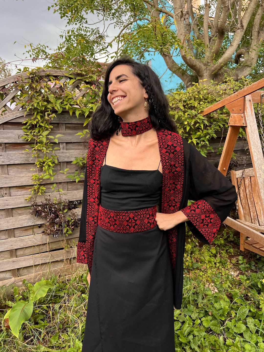Palestine Embroidery Jacket - Sea Through Black Jacket - Cover up ...
