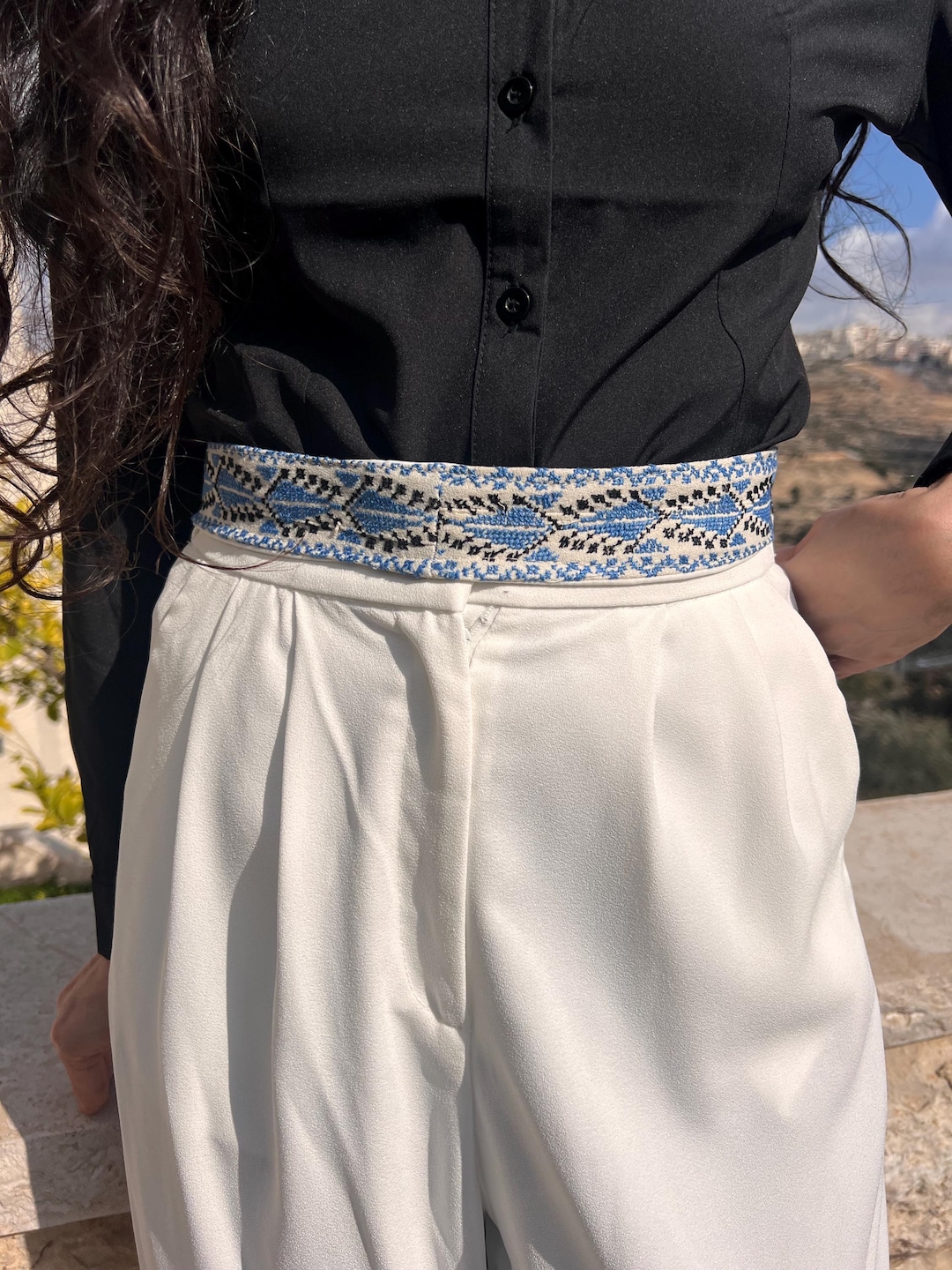 Palestinian Embroidery Wrap Belt - Handmade Palestinian Embroidery Belt ...