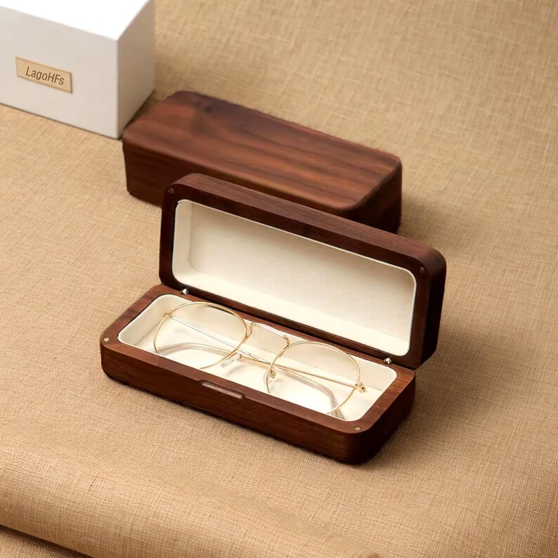 Custom Wooden Eyeglasses Box, Exquisite Walnut Eyeglasses Case, Student ...