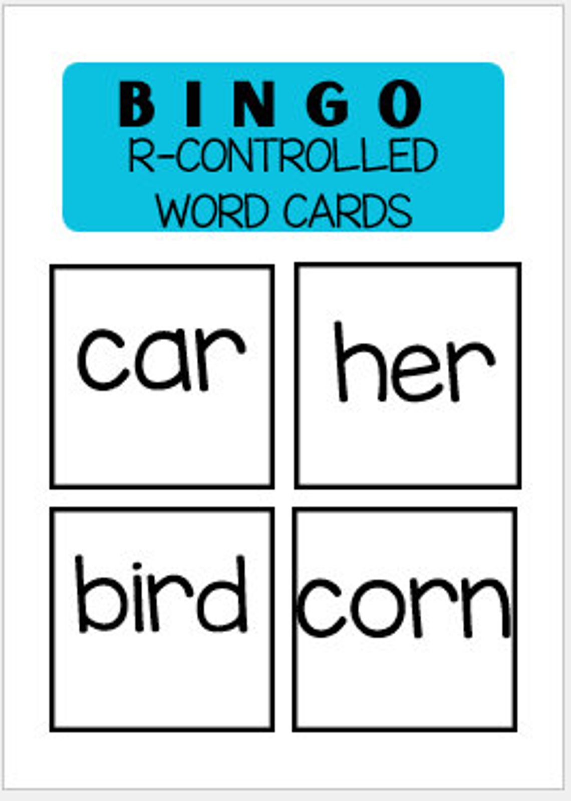 Bundle Phonics BINGO Game Includes CVC Words and R-controlled Vowel ...