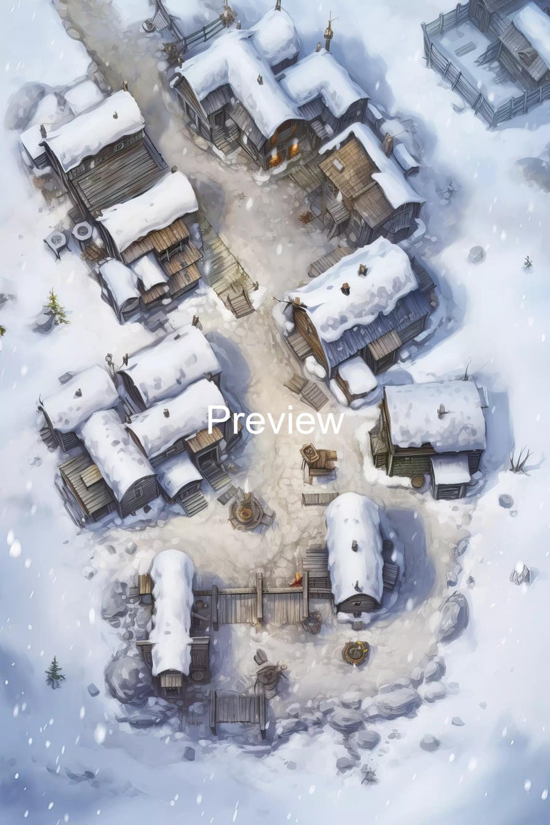 RPG BATTLEMAP 1arctic_abandoned_villag Dnd Map Dungeons and Dragons ...