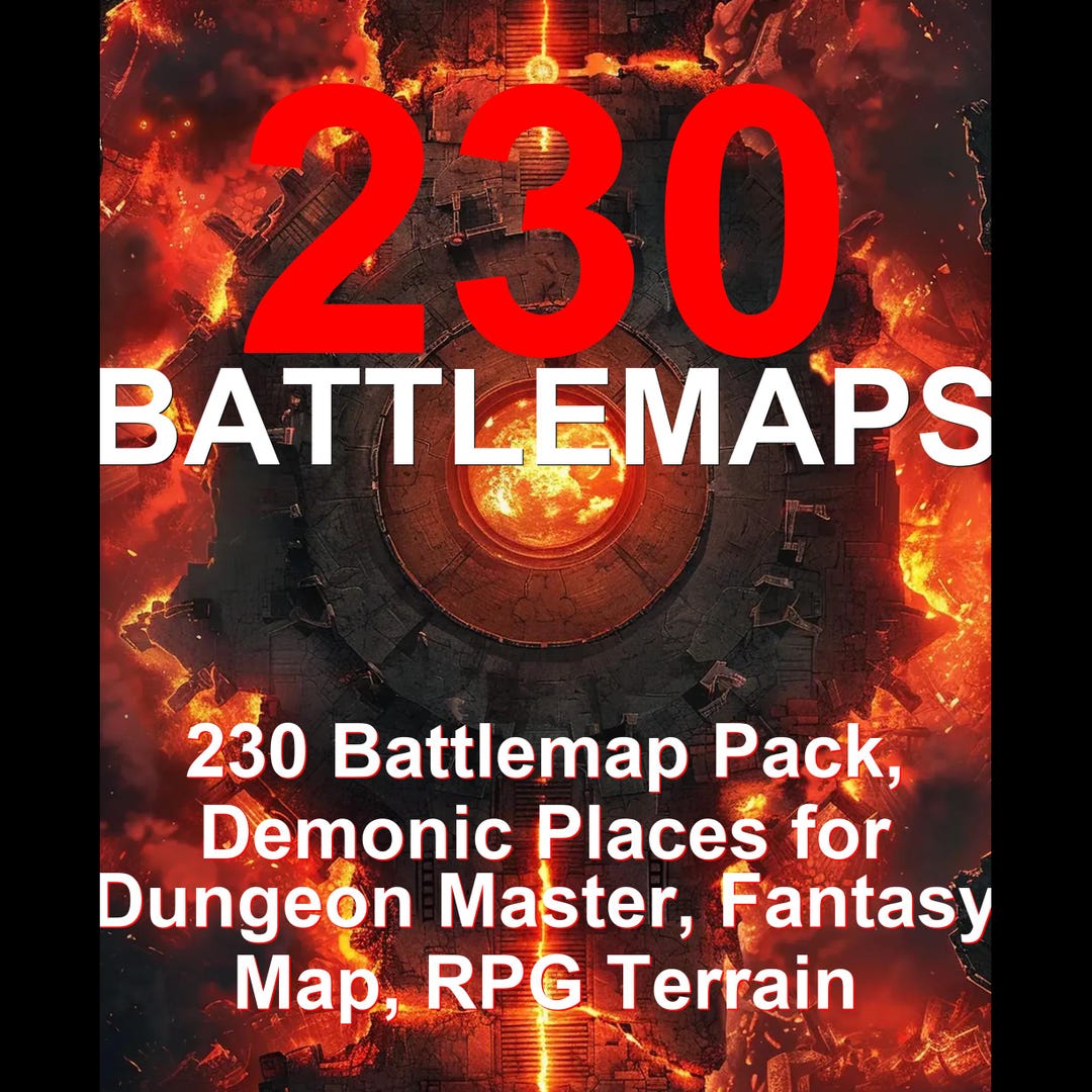 230 Battlemap Pack, Demonic Places for Dungeon Master, Fantasy Map, RPG ...