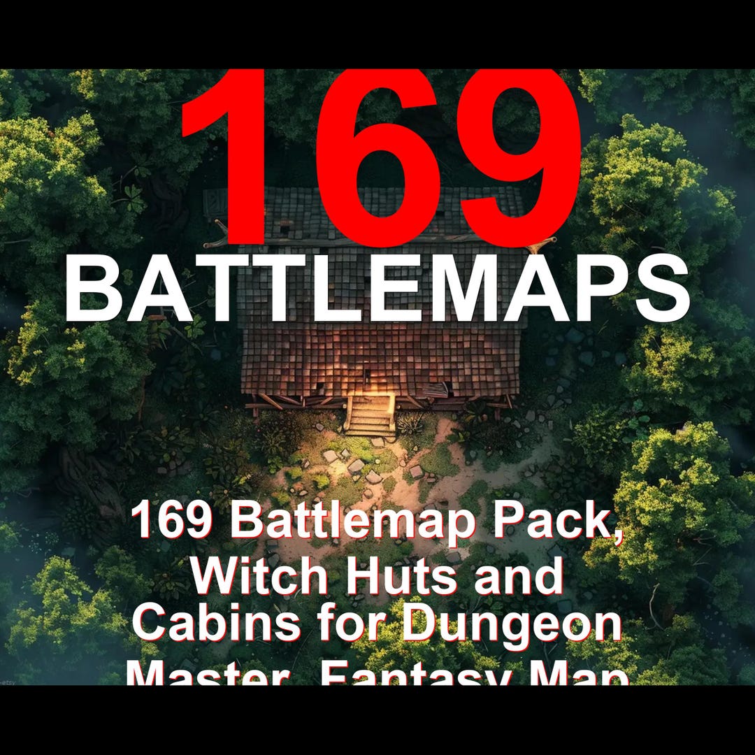 169 Battlemap Pack, Witch Huts and Cabins for Dungeon Master, Fantasy ...