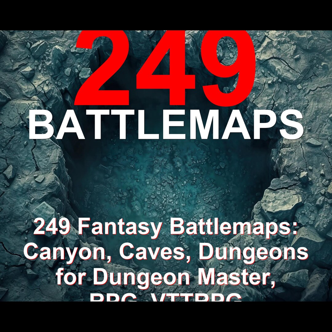 249 Fantasy Battlemaps: Canyon, Caves, Dungeons for Dungeon Master, RPG ...