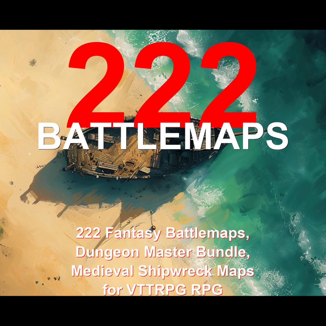 222 Fantasy Battlemaps, Dungeon Master Bundle, Medieval Shipwreck Maps ...