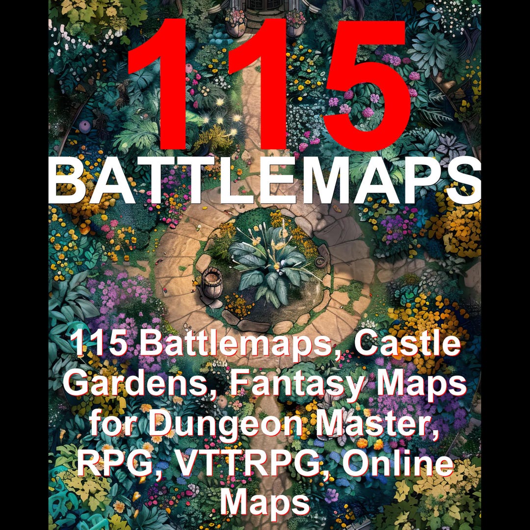 115 Battlemaps, Various Gardens, Fantasy Maps for Dungeon Master, RPG ...