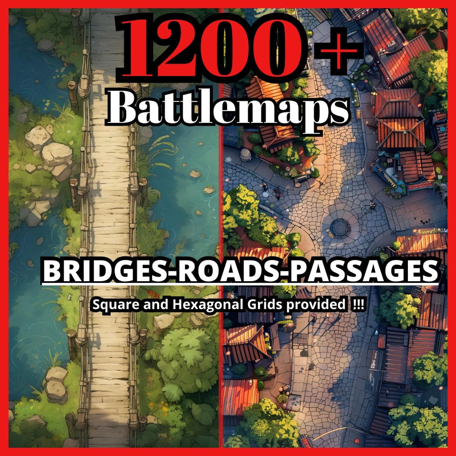 1200 Bridge RPG Battlemaps Dnd Maps Bundle Dungeons and Dragons ...