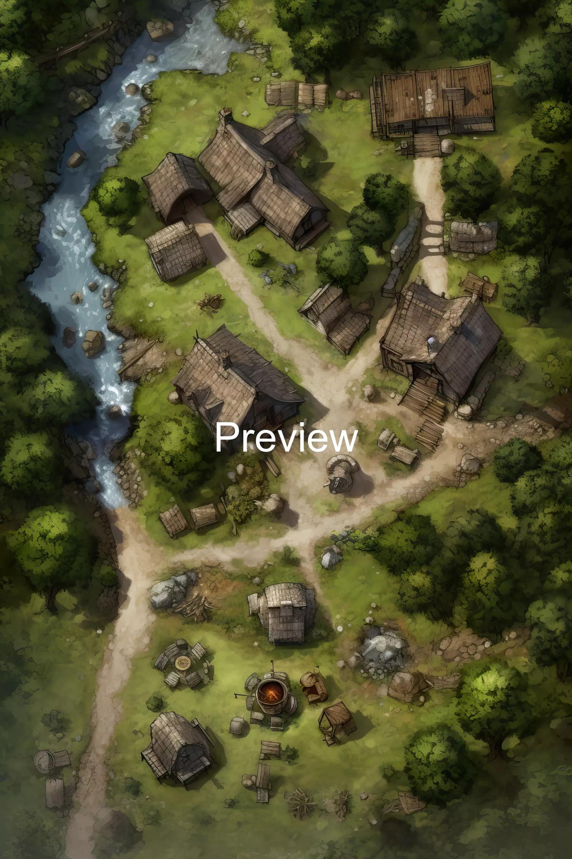 RPG BATTLEMAP 1orc_village_of_the_beas Dnd Map Dungeons and Dragons ...