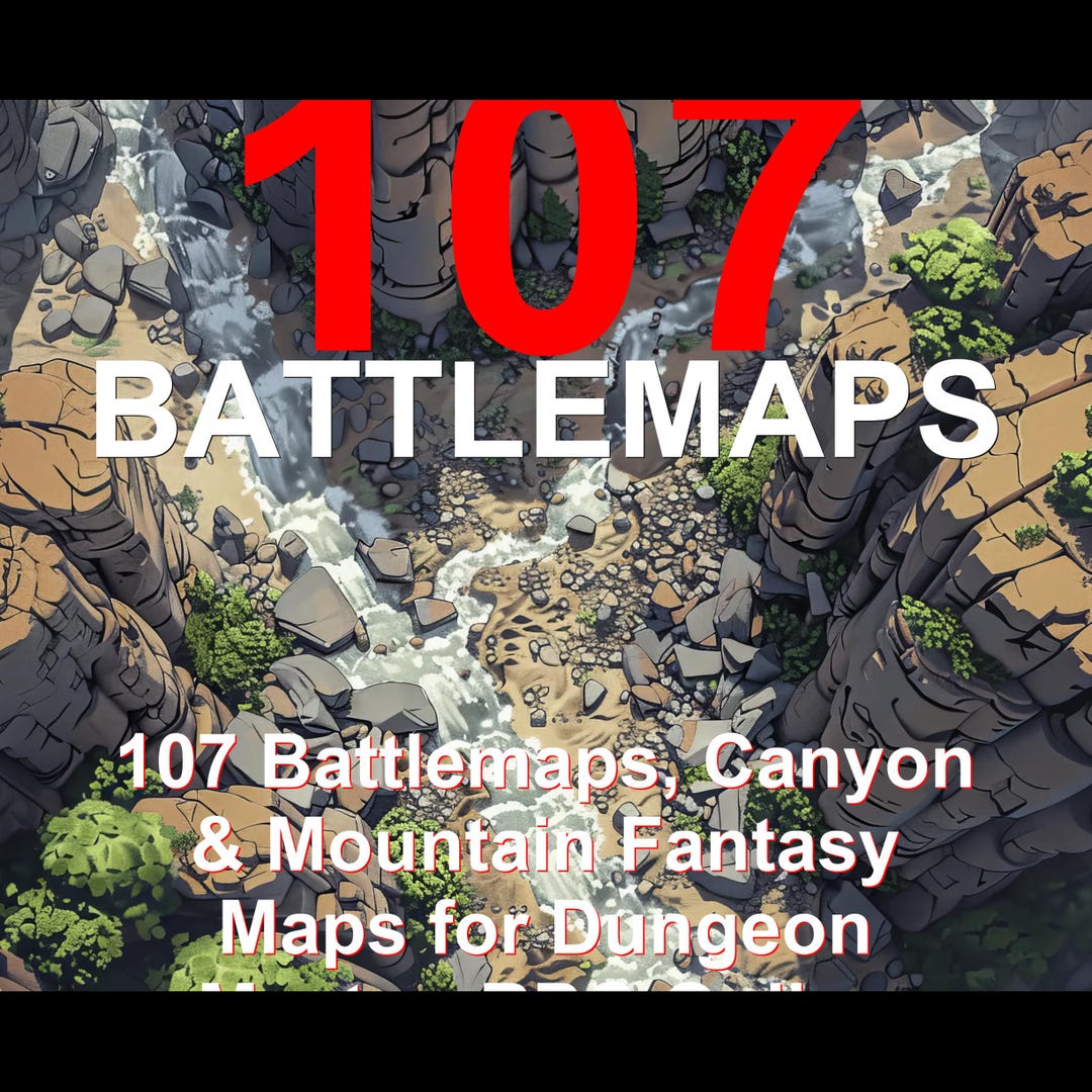 107 Battlemaps, Canyon & Mountain Fantasy Maps for Dungeon Master, RPG ...