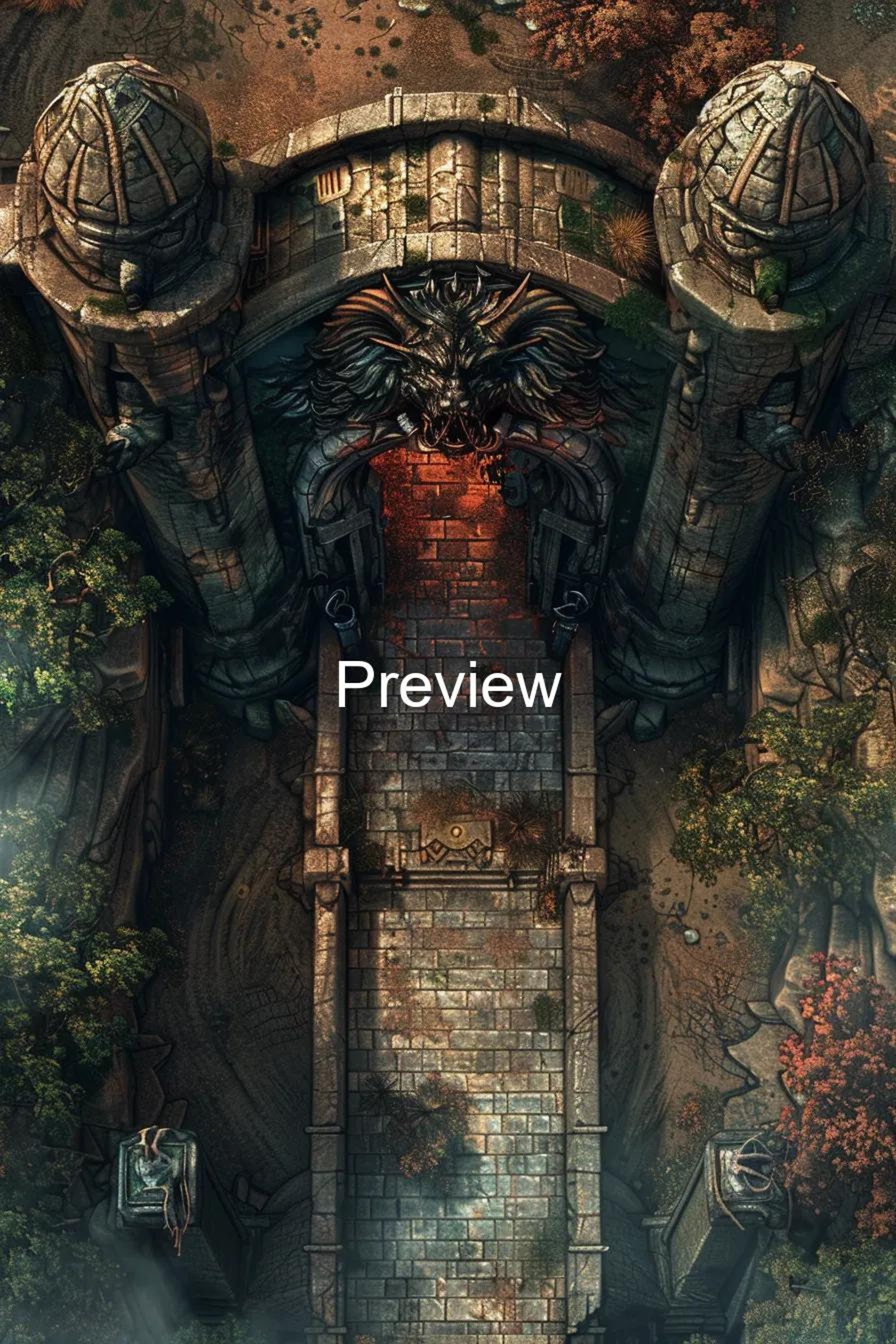 RPG BATTLEMAP Cerberus_gate_-_guarding Dnd Map Dungeons and Dragons ...