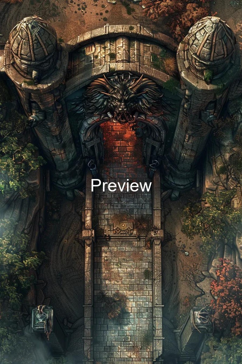 RPG BATTLEMAP Cerberus_gate_-_guarding Dnd Map Dungeons and Dragons ...