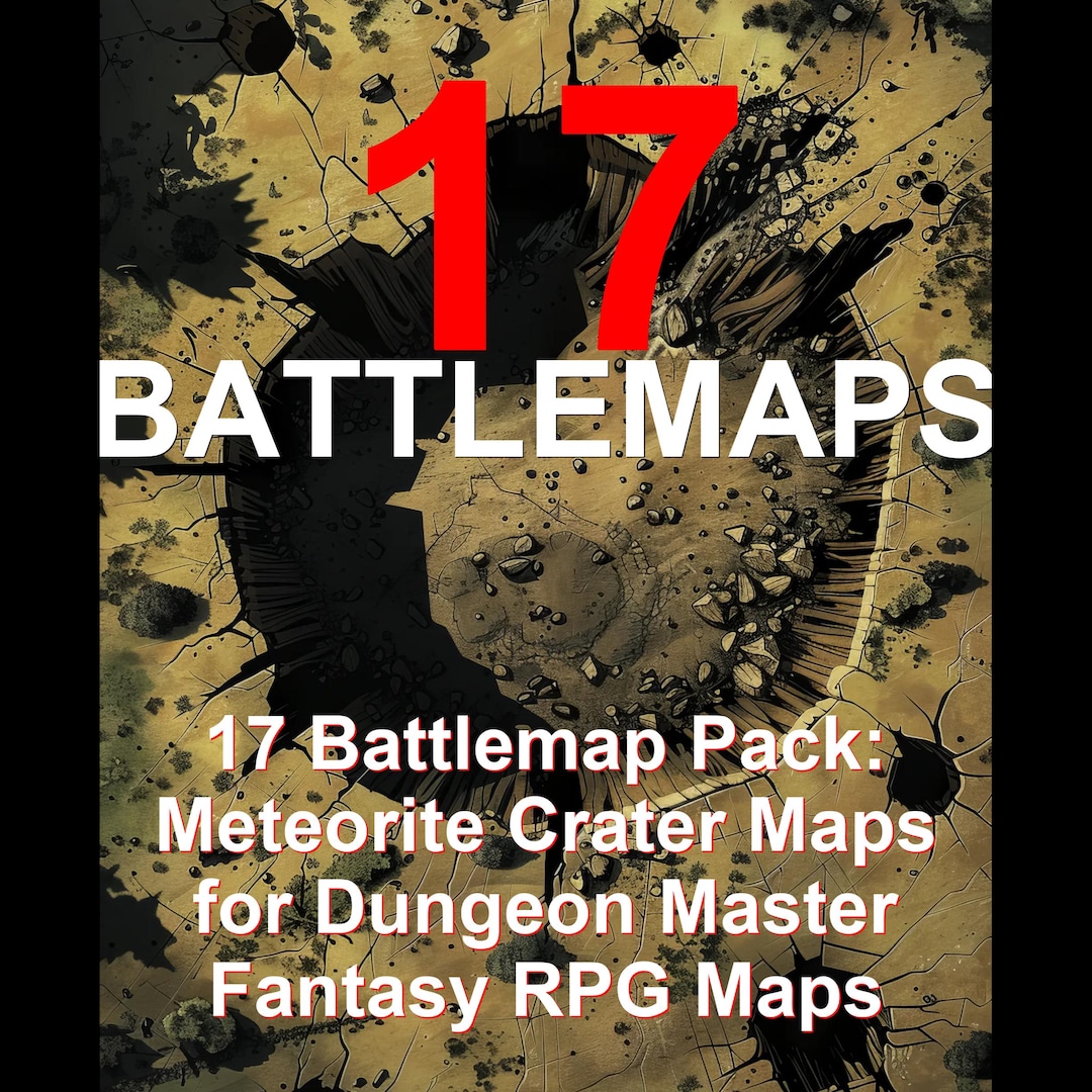 17 Battlemap Pack: Meteorite Crater Maps for Dungeon Master Fantasy RPG ...