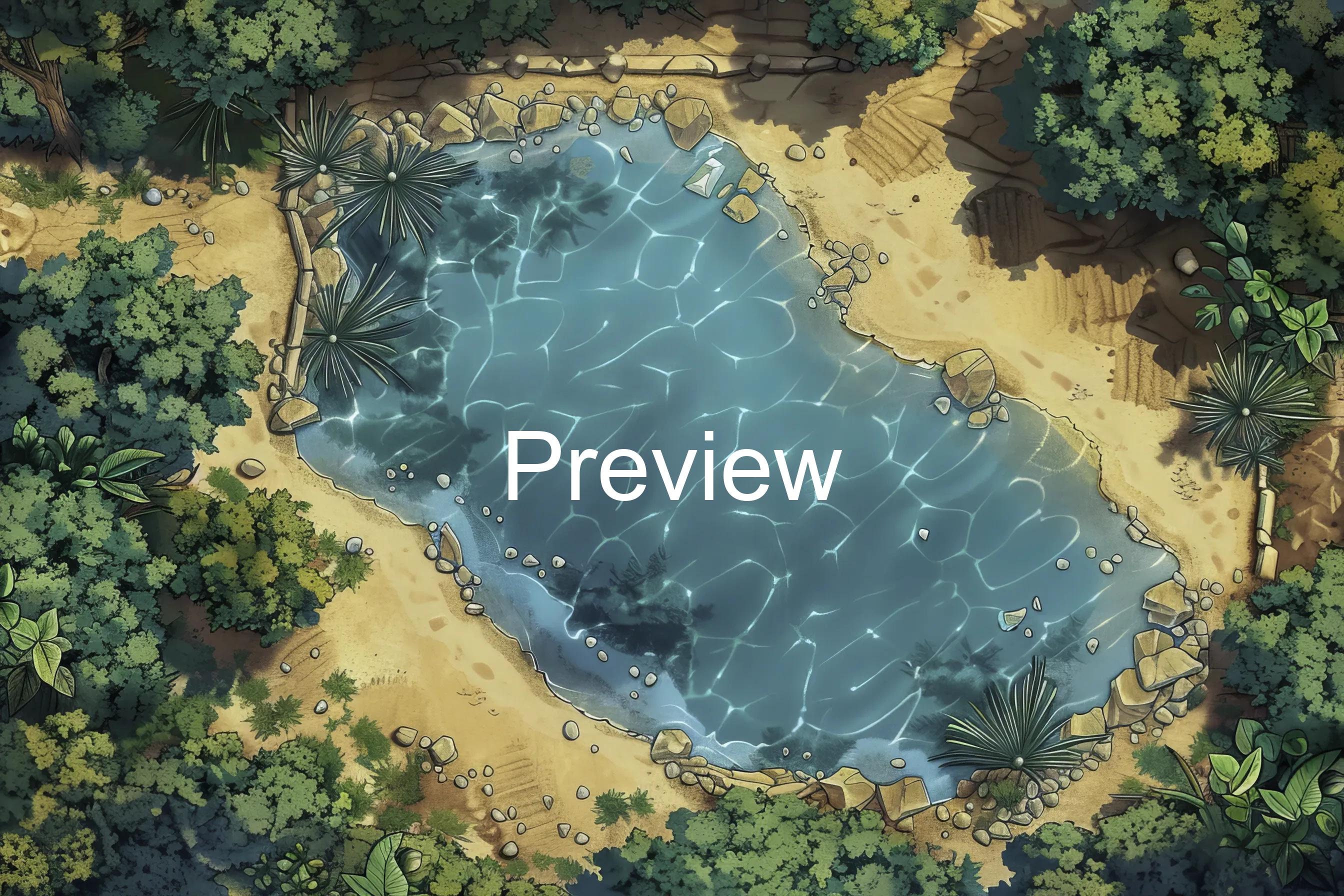 RPG BATTLEMAP Arid_oasis_lake__battlem Dnd Map Dungeons and Dragons ...