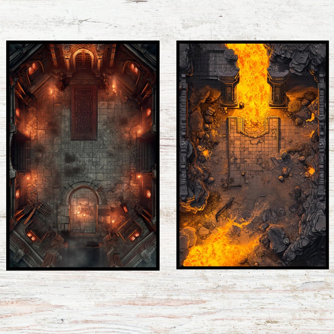 1200 Volcano Battlemaps Dnd Maps Bundle Battlemap Pack Printable Map ...