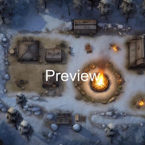 RPG BATTLEMAP 1_fire_camp_in_snowy_lan Dnd Map Dungeons and Dragons ...