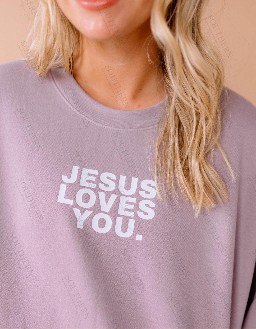 Jesus Loves You Pullover, Purple or Gray, Religious Wear, Church, God ...